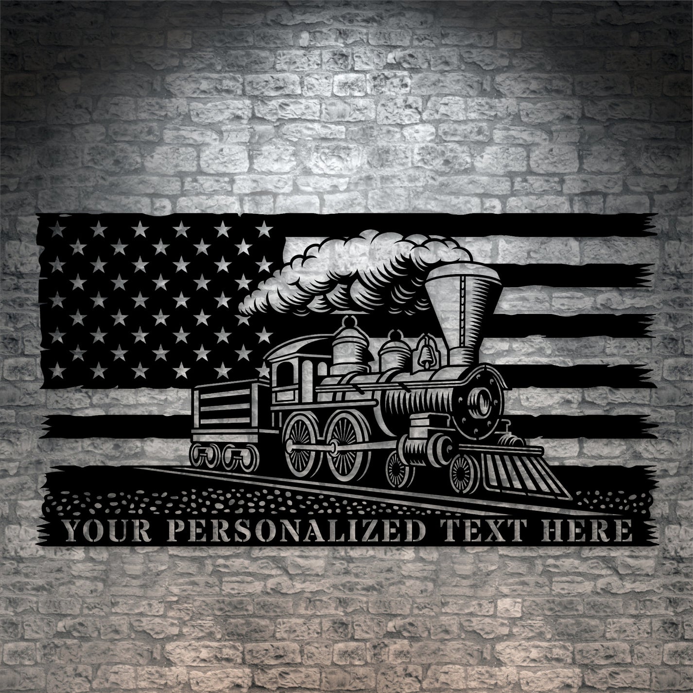 Personalized Railroad Name Metal Sign. Custom Vintage Steamtrain Wall ...