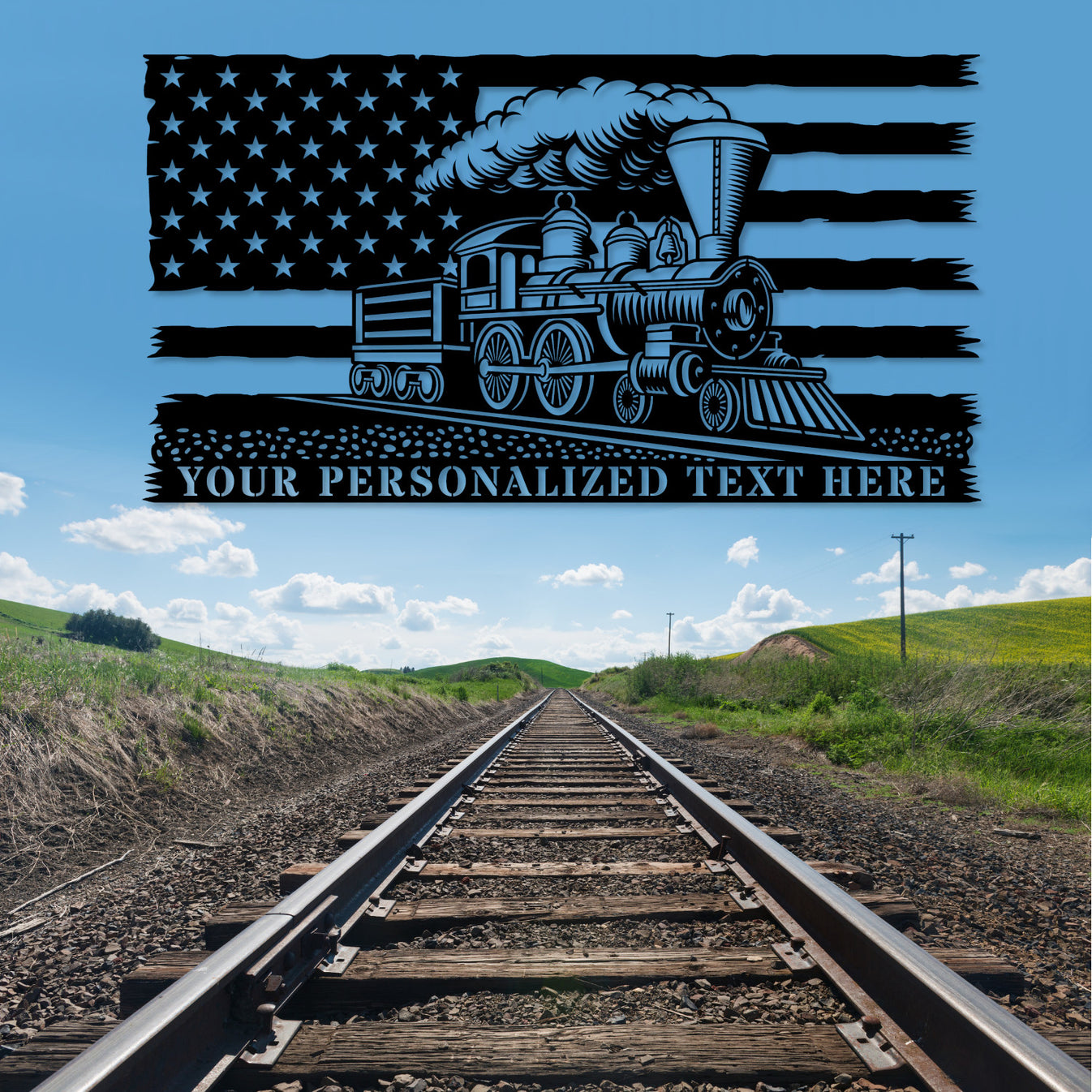 Personalized Railroad Name Metal Sign. Custom Vintage Steamtrain Wall ...