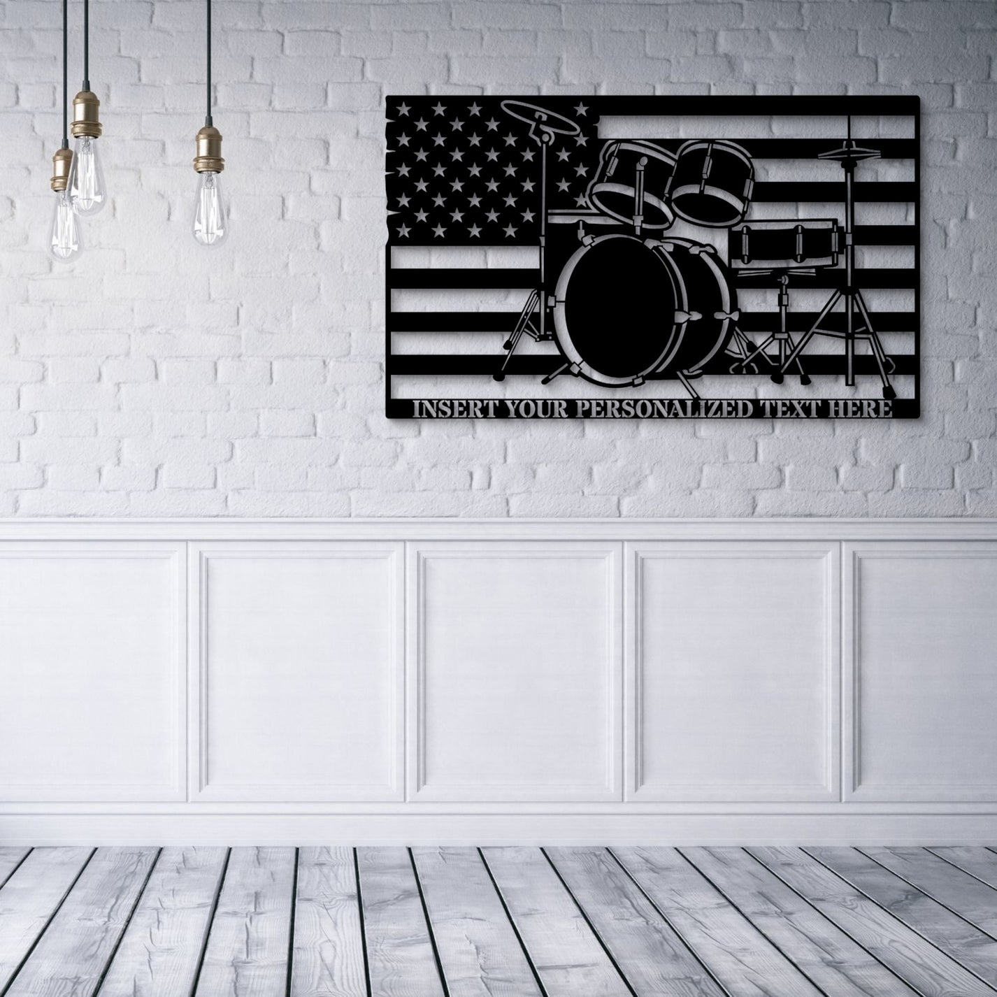 Personalized American Drummer Name Metal Sign. Custom US Drum Set Wall ...