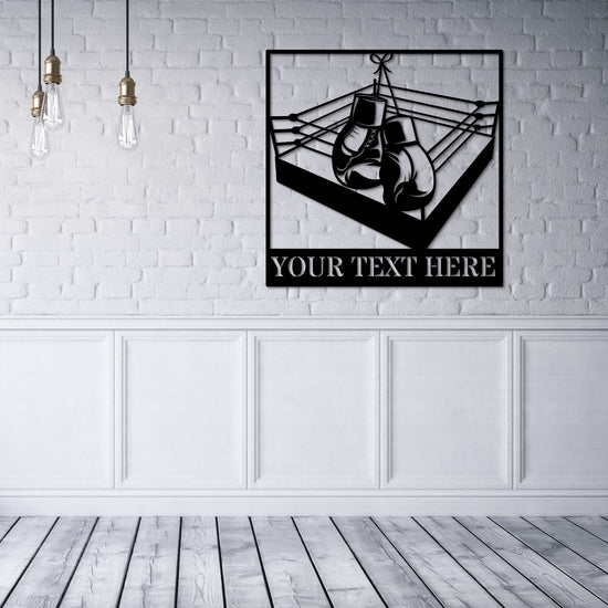 Personalized Boxing Ring And Gloves Name Metal Sign – Coolcin