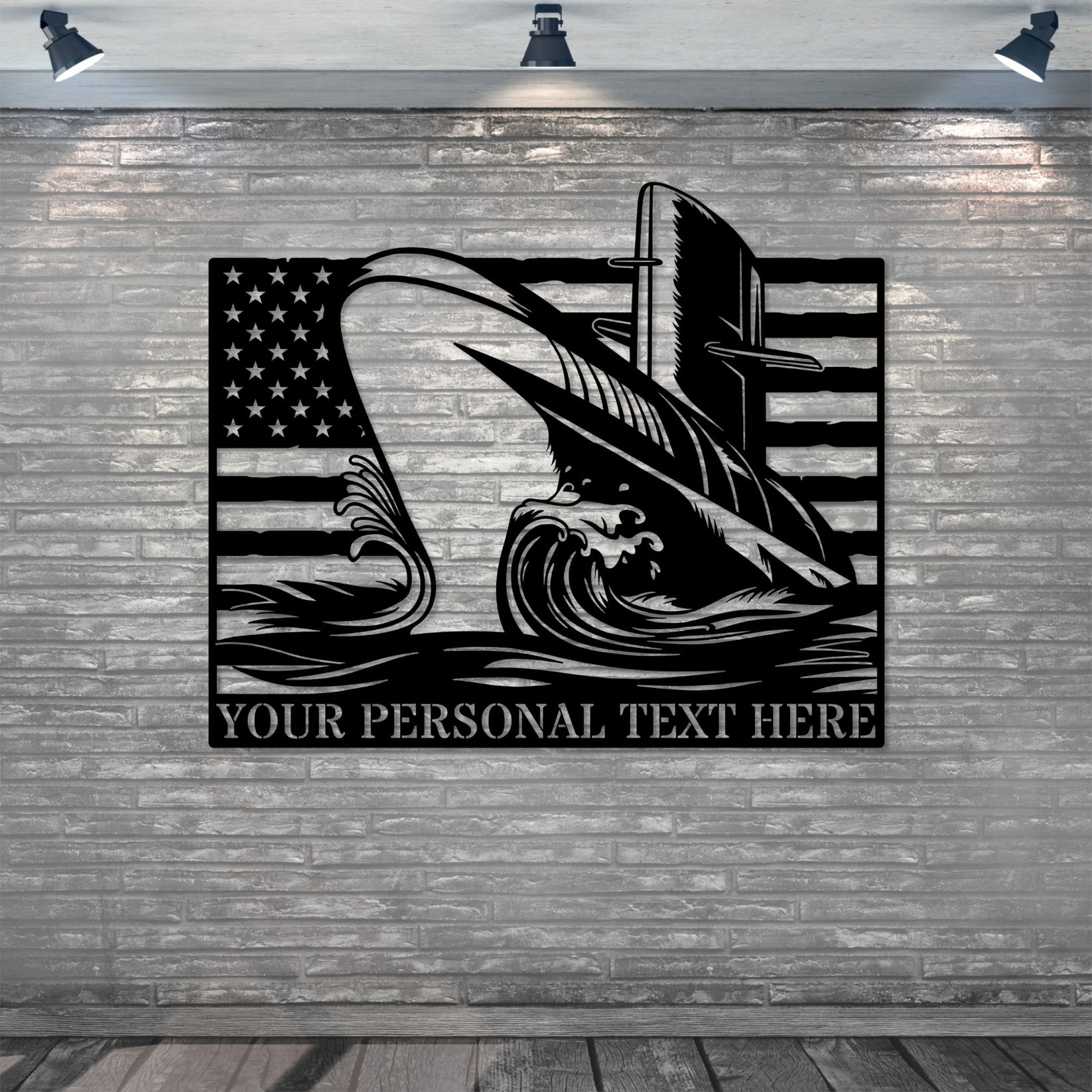 Custom American Submarine Name Metal Sign Gift. Personalized Patriotic ...
