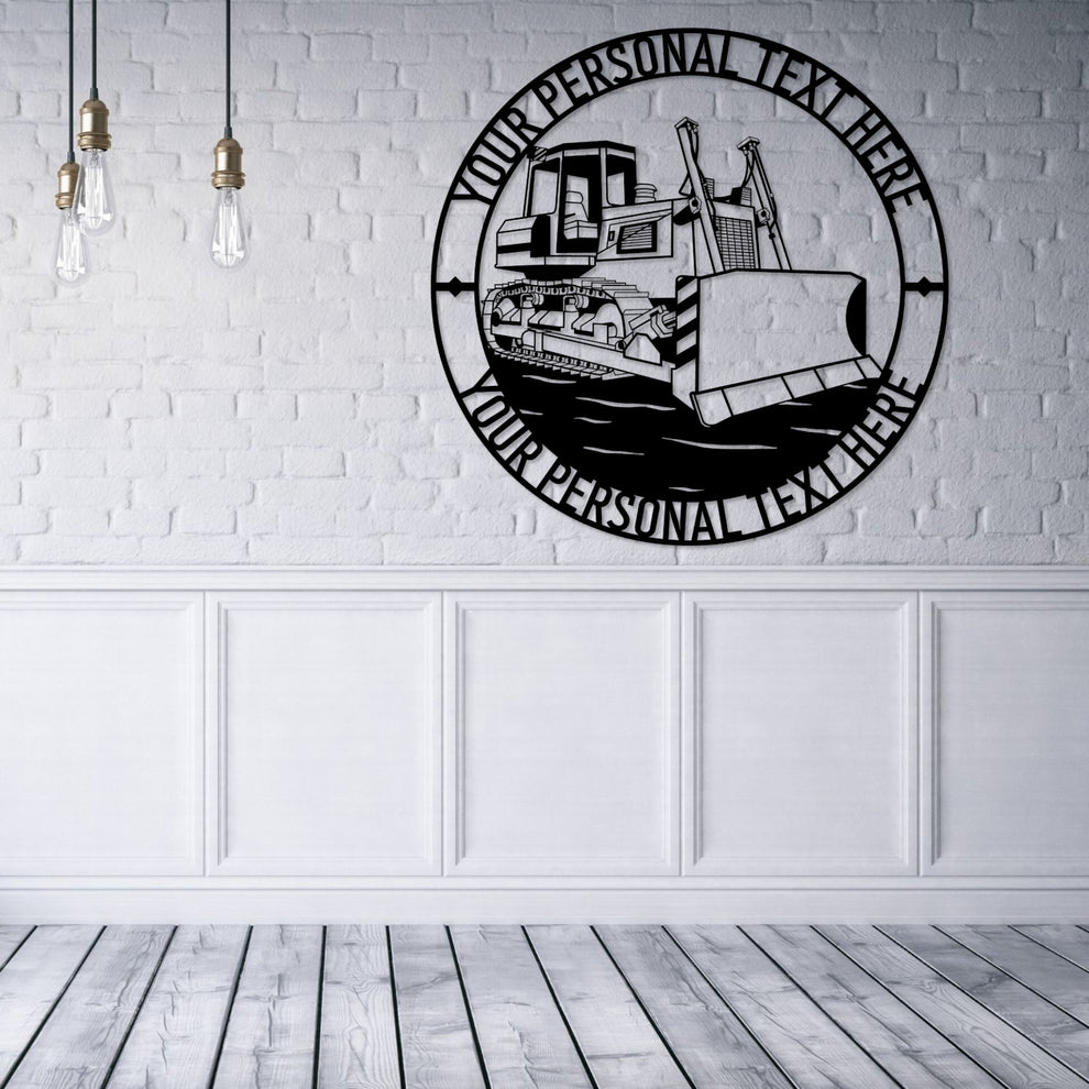 Personalized Bulldozer Name Metal Sign. Custom Machine Operator Wall D ...