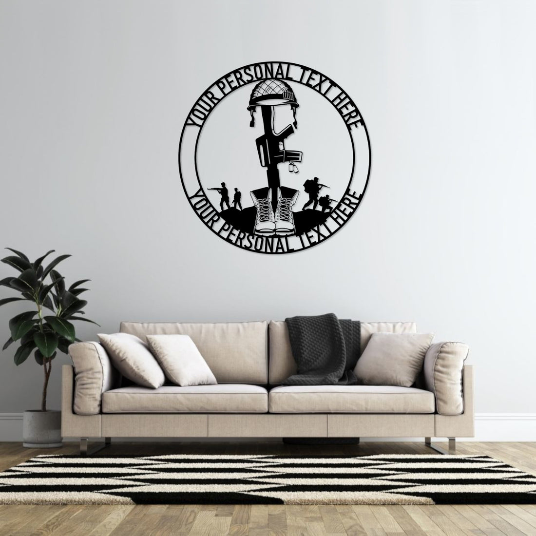 Personalized Remembrance Battlefield Cross Metal Sign With Your Custom ...