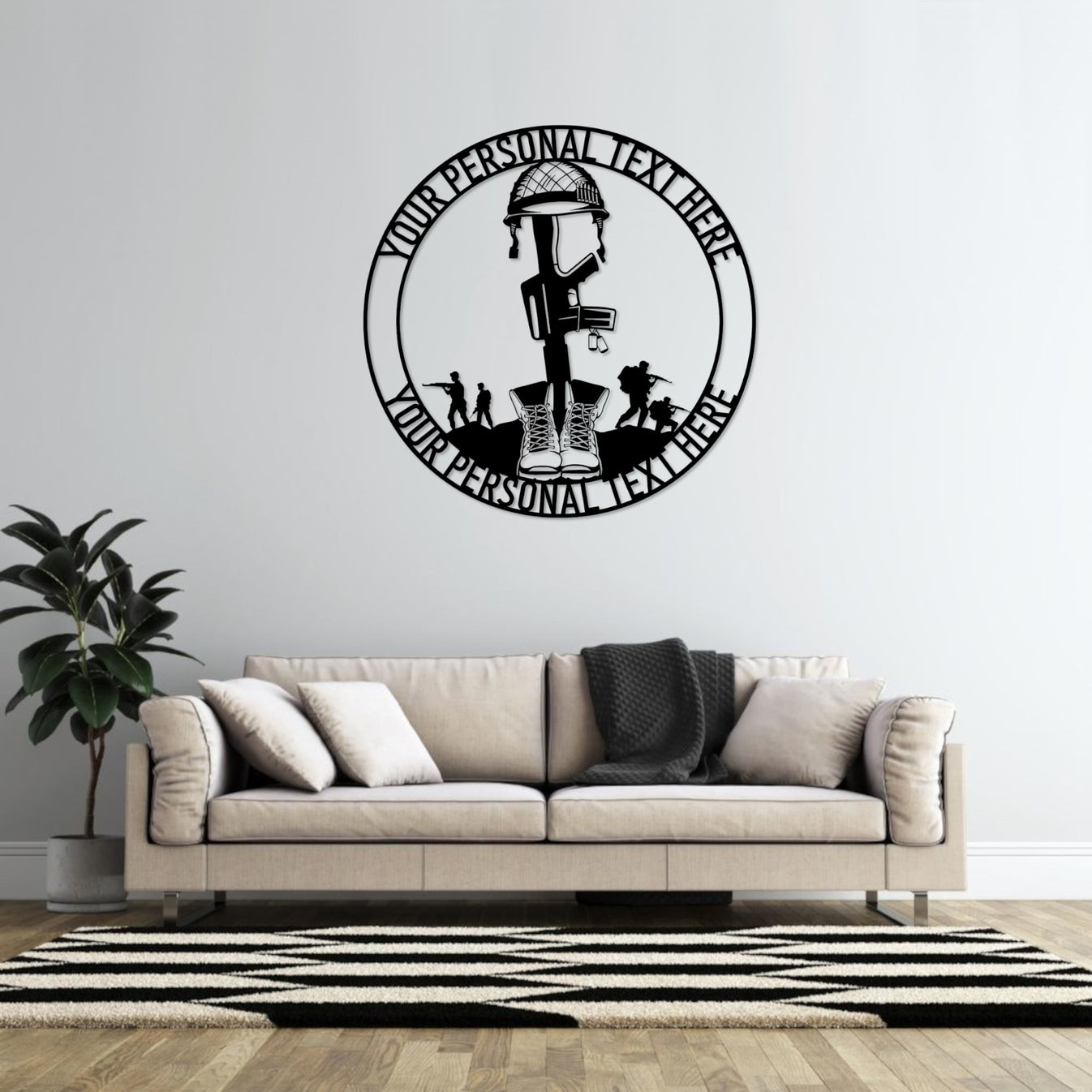 Personalized Remembrance Battlefield Cross Metal Sign With Your Custom ...