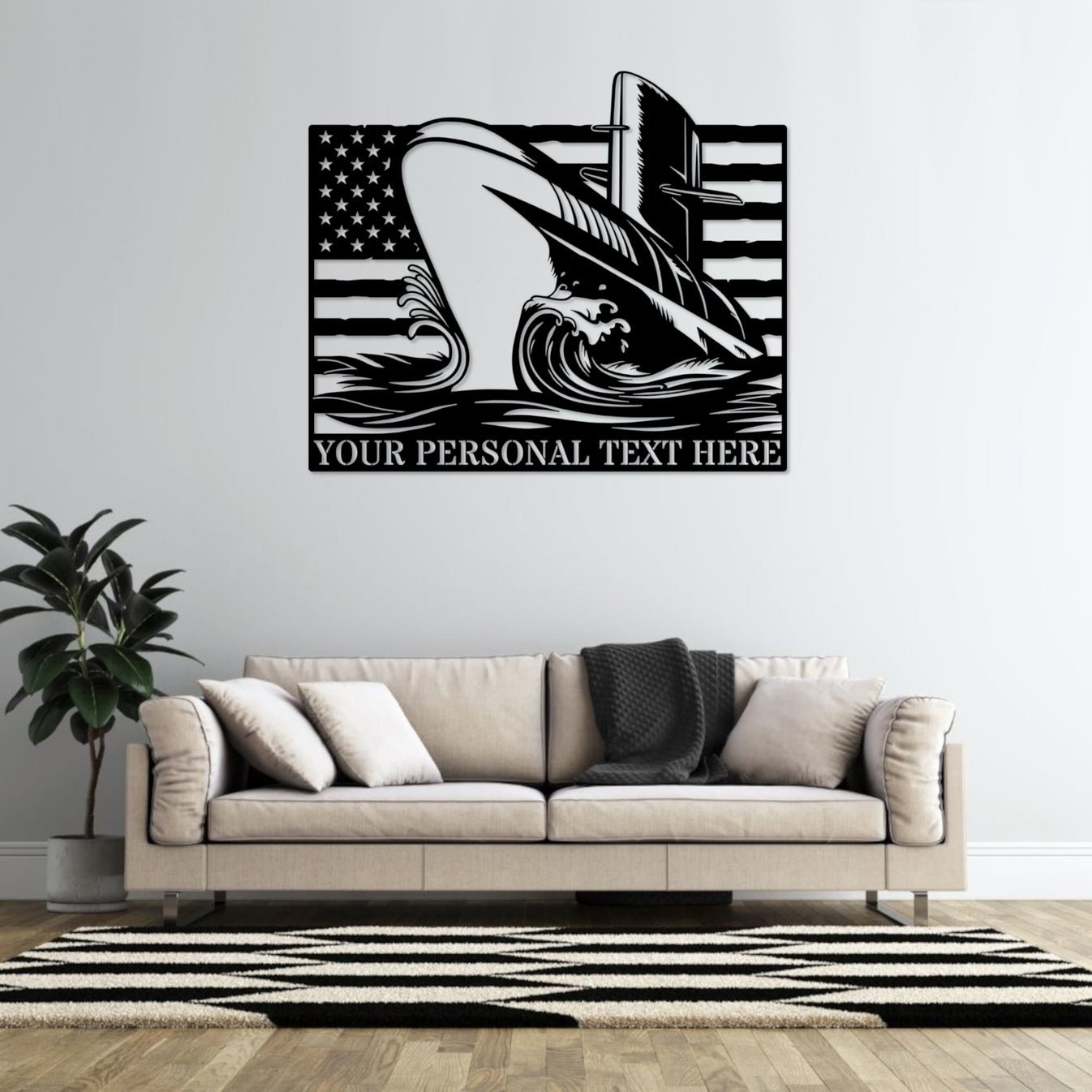 Custom American Submarine Name Metal Sign Gift. Personalized Patriotic ...