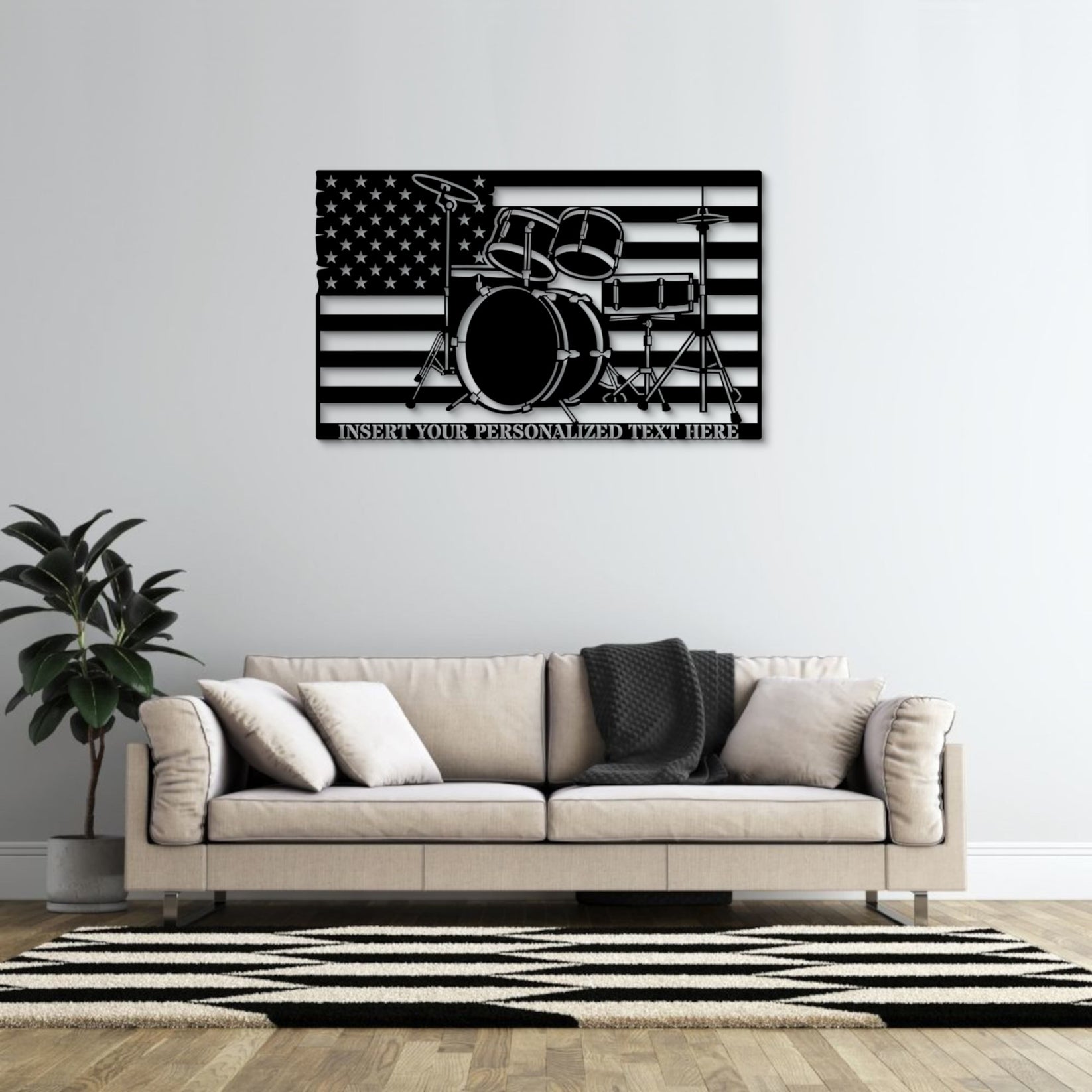 Personalized American Drummer Name Metal Sign. Custom US Drum Set Wall ...
