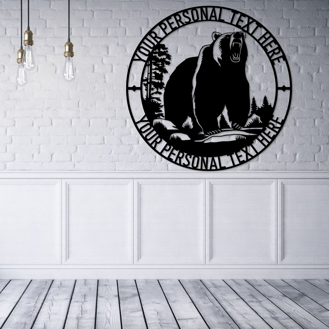 Personalized Impressive Bear Metal Sign Gift. Custom Black Bear Wall D ...