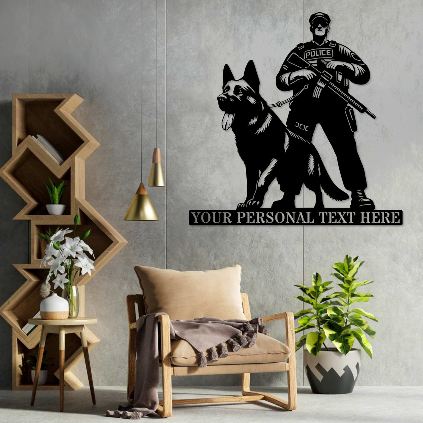 Personalized Police Officer Metal Sign. Custom K-9 Dog Wall Decor Gift ...
