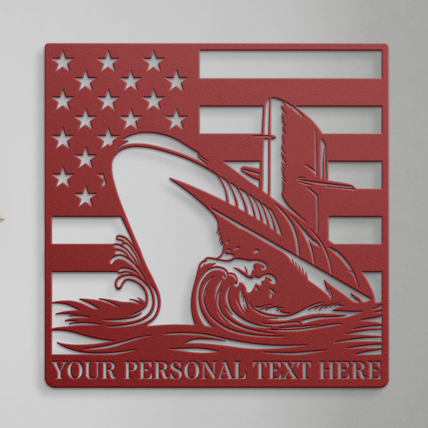 Custom American Submarine Name Metal Sign Gift. Personalized Patriotic ...