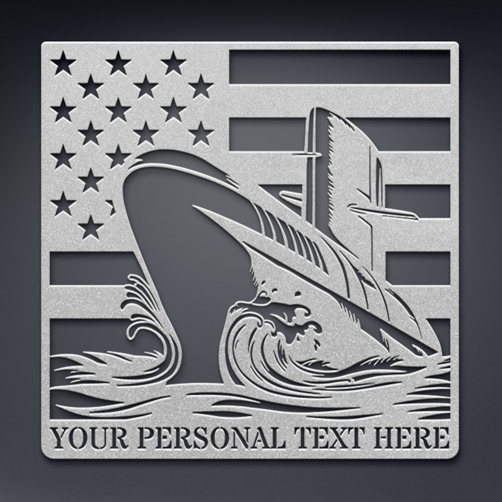 Custom American Submarine Name Metal Sign Gift. Personalized Patriotic ...