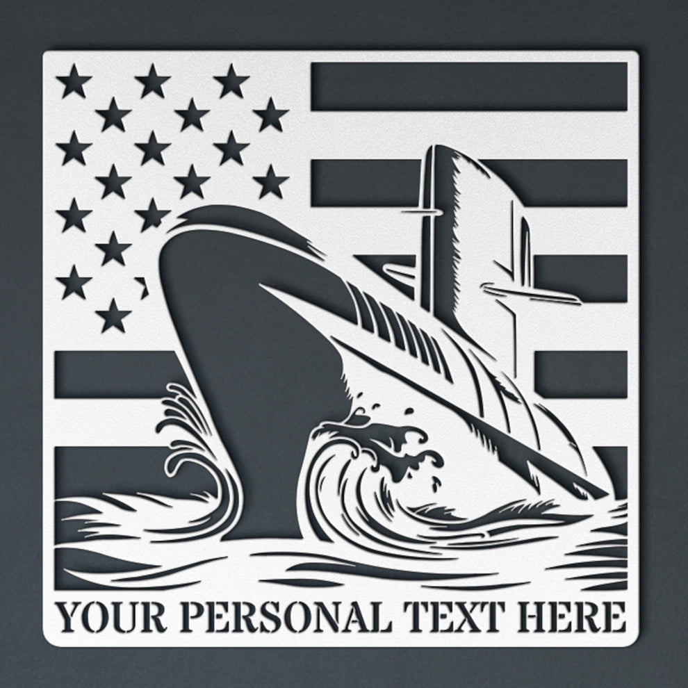 Custom American Submarine Name Metal Sign Gift. Personalized Patriotic ...