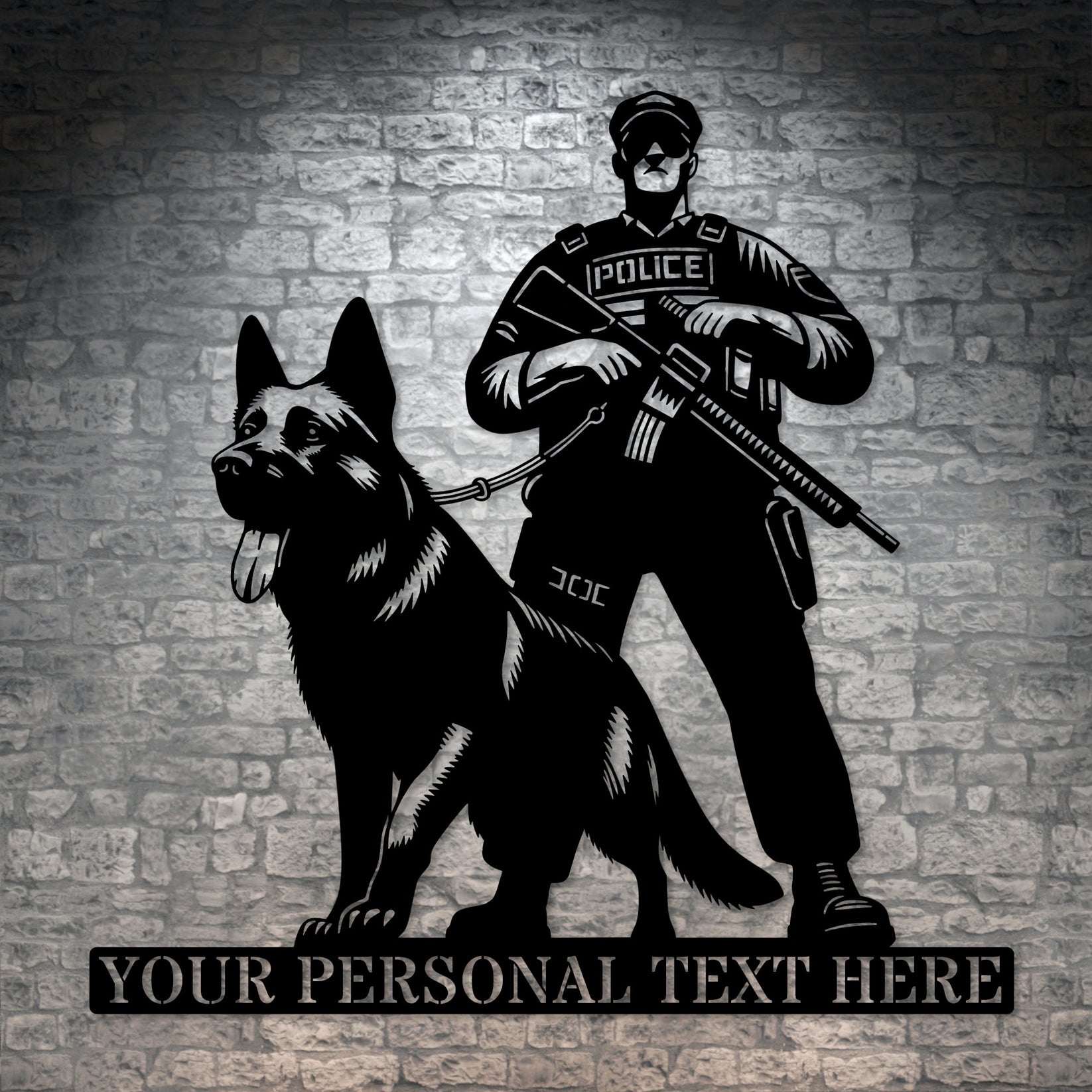 Personalized Police Officer Metal Sign. Custom K-9 Dog Wall Decor Gift ...