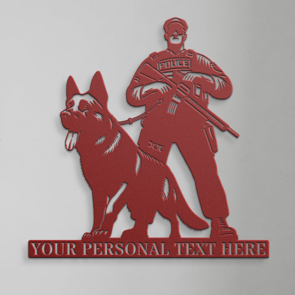 Personalized Police Officer Metal Sign. Custom K-9 Dog Wall Decor Gift ...