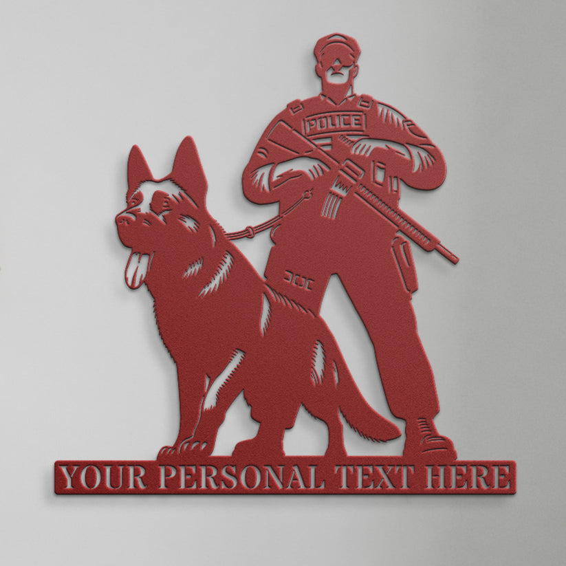 Personalized Police Officer Metal Sign. Custom K-9 Dog Wall Decor Gift ...
