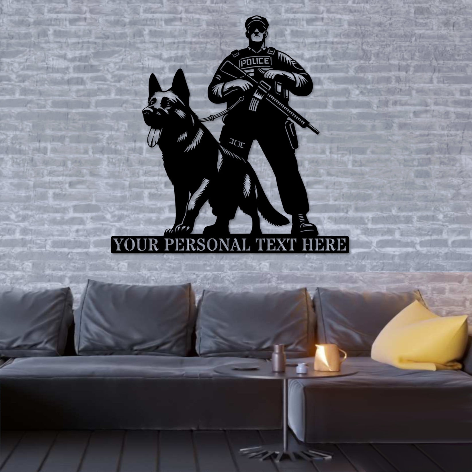 Personalized Police Officer Metal Sign. Custom K-9 Dog Wall Decor Gift ...