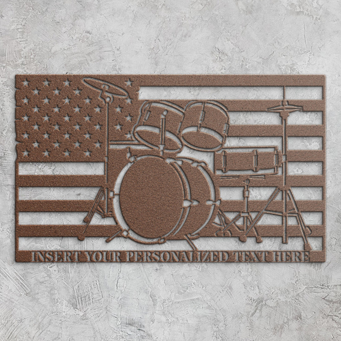Personalized American Drummer Name Metal Sign. Custom US Drum Set Wall ...