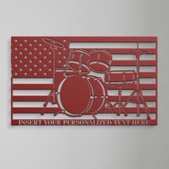Personalized American Drummer Name Metal Sign. Custom US Drum Set Wall ...