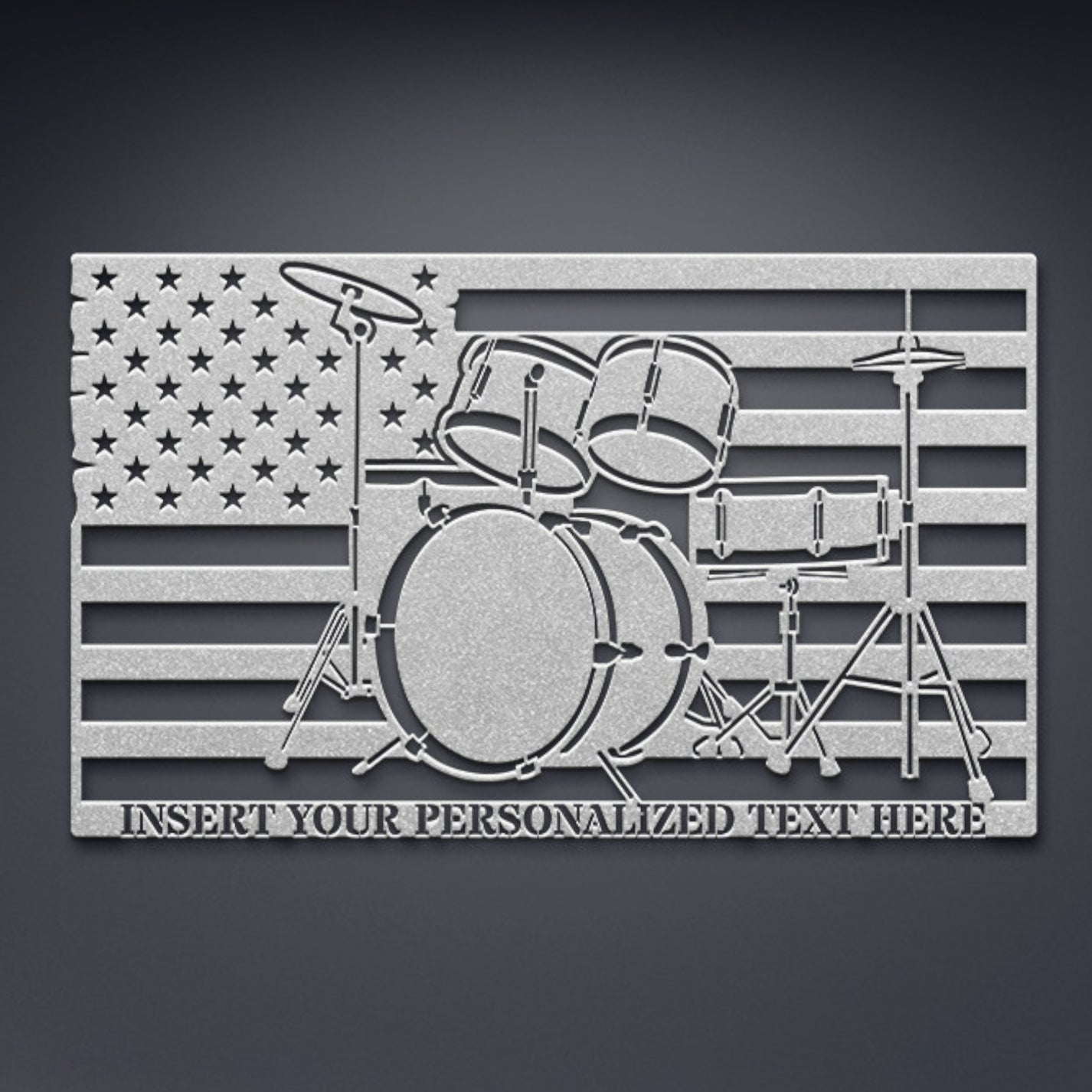 Personalized American Drummer Name Metal Sign. Custom US Drum Set Wall ...