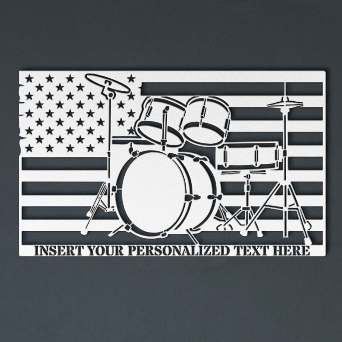Personalized American Drummer Name Metal Sign. Custom US Drum Set Wall ...