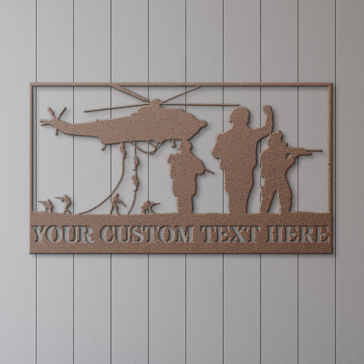 Personalized Army Helicopter Team Metal Sign With Your Custom Text ...