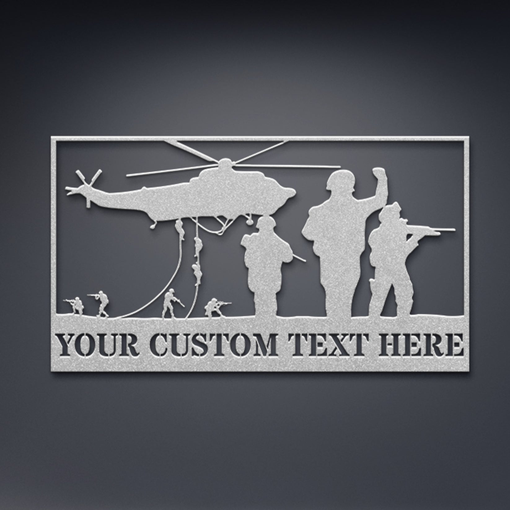 Personalized Army Helicopter Team Metal Sign With Your Custom Text ...