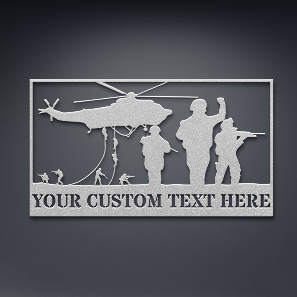 Personalized Army Helicopter Team Metal Sign With Your Custom Text ...