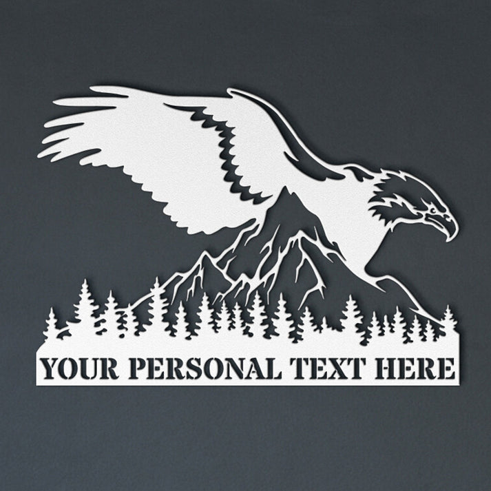 Personalized Bald Eagle Name Metal Sign Gift. Custom Mountain Wall Art ...