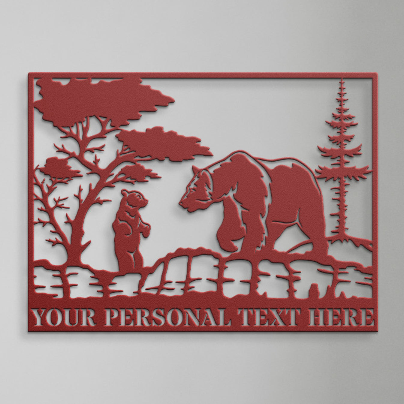 Personalized Bear Mama And Baby Name Metal Sign. Custom Bear Family Wa ...