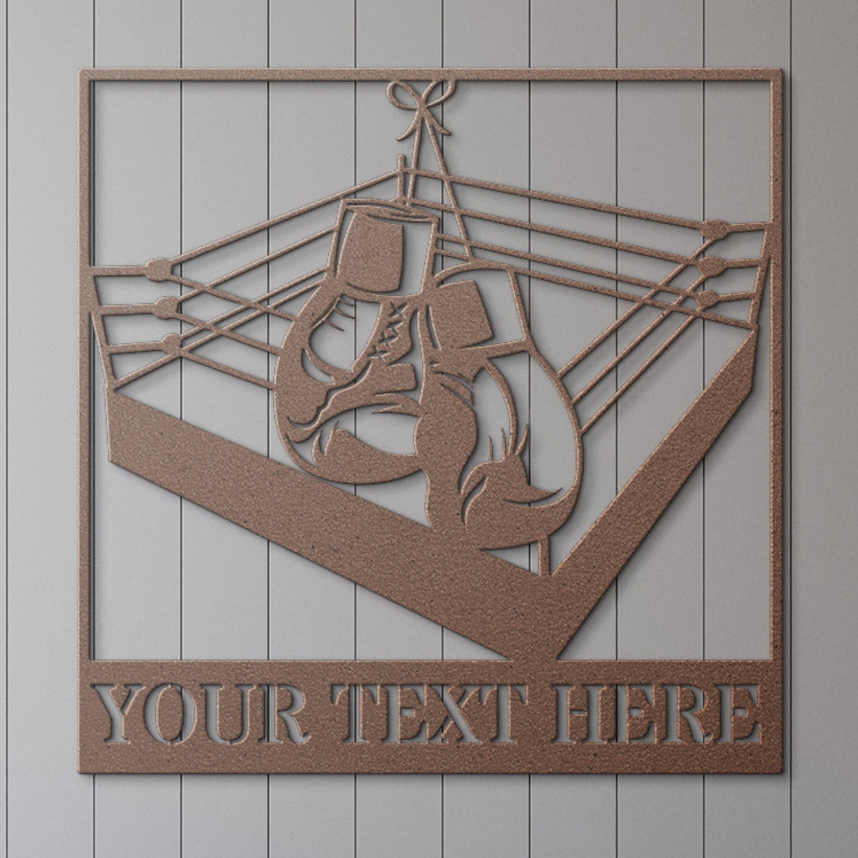 Personalized Boxing Ring And Gloves Name Metal Sign – Coolcin