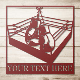 Personalized Boxing Ring And Gloves Name Metal Sign – Coolcin