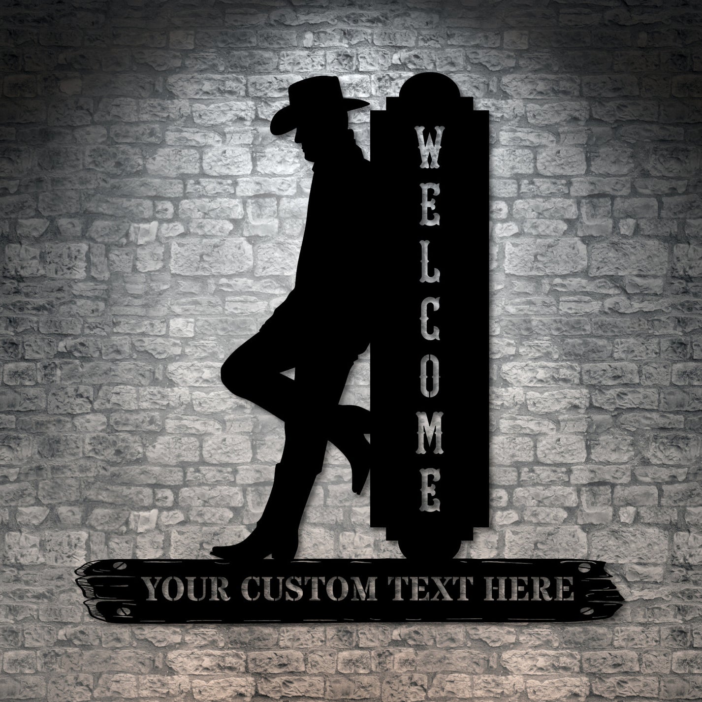 Personalized Cowboy House Welcome Metal Sign. Custom Home Address West ...