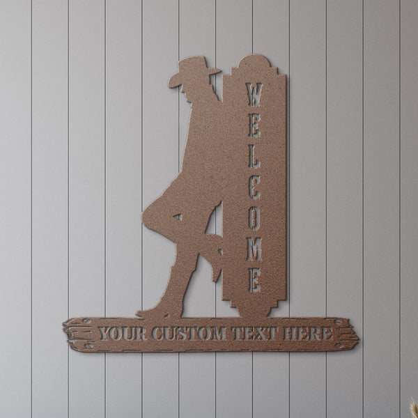 Personalized Cowboy House Welcome Metal Sign. Custom Home Address West ...