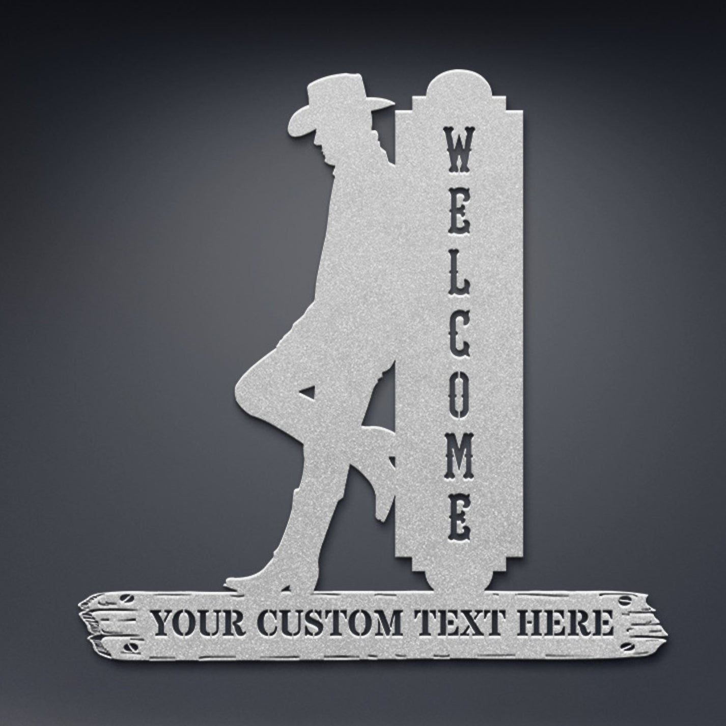 Personalized Cowboy House Welcome Metal Sign. Custom Home Address West ...
