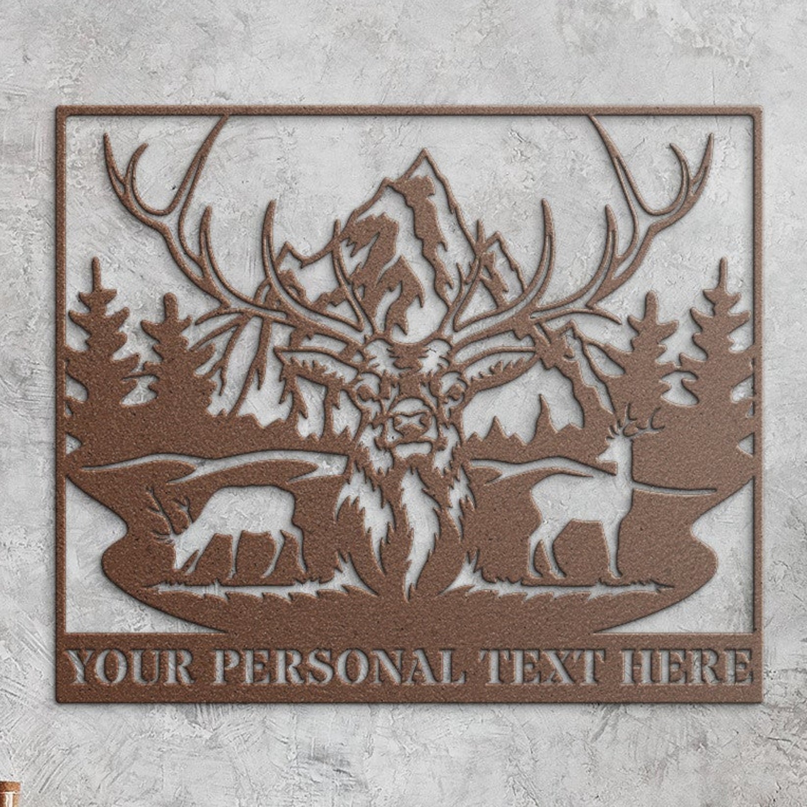 Personalized Deer Herd Name Metal Sign Gift. Custom Cabin Antler Wall ...