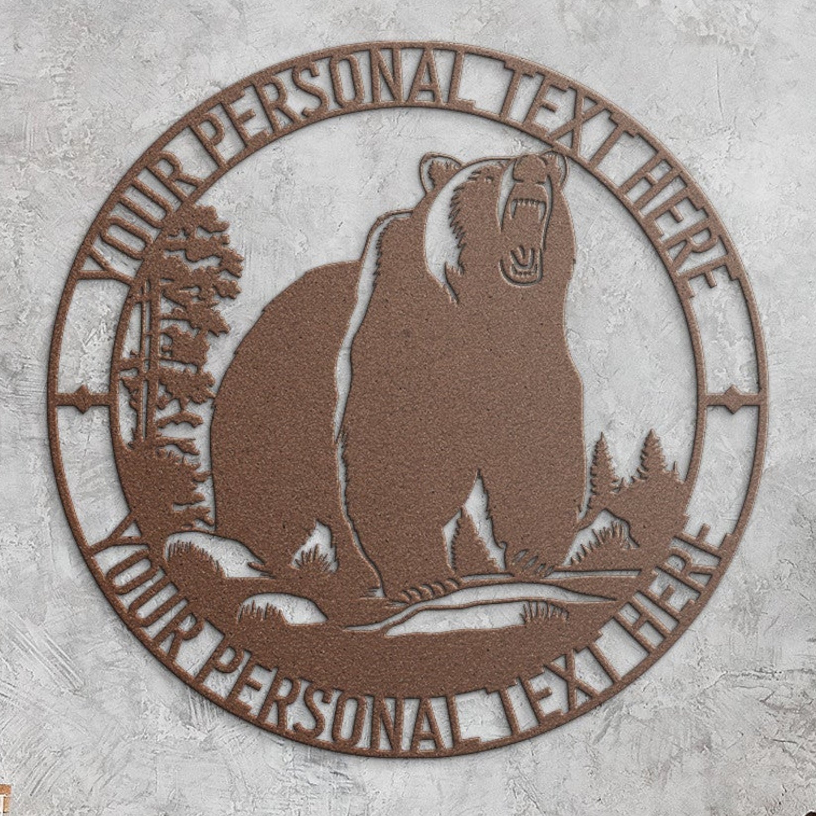 Personalized Impressive Bear Metal Sign Gift. Custom Black Bear Wall D ...