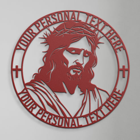 Personalized Jesus Face Metal sign Gift. Custom Religious Christian Wa ...