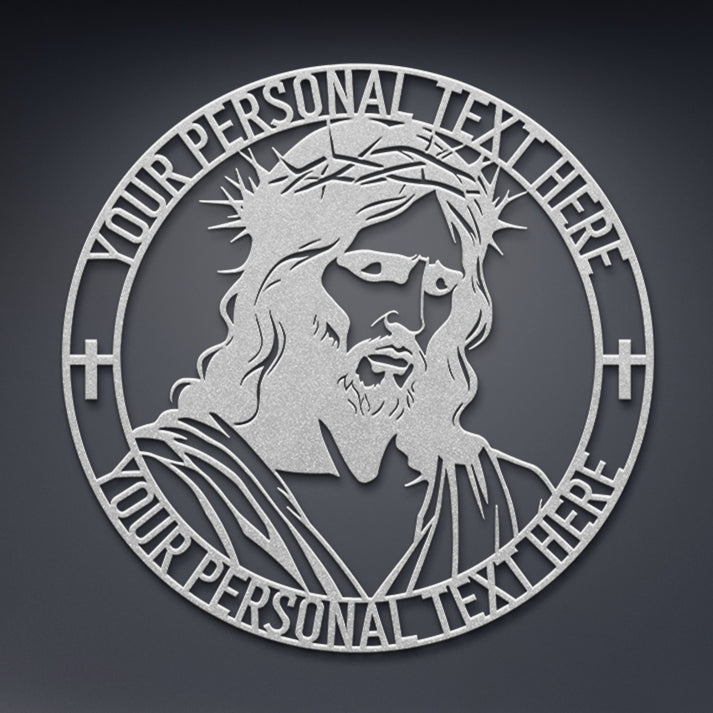 Personalized Jesus Face Metal sign Gift. Custom Religious Christian Wa ...