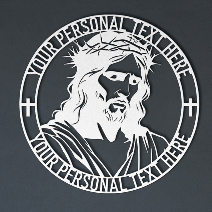 Personalized Jesus Face Metal sign Gift. Custom Religious Christian Wa ...