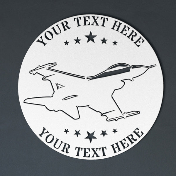 Personalized Jet Fighter Metal Sign. Custom Air Force Pilot Wall Decor ...