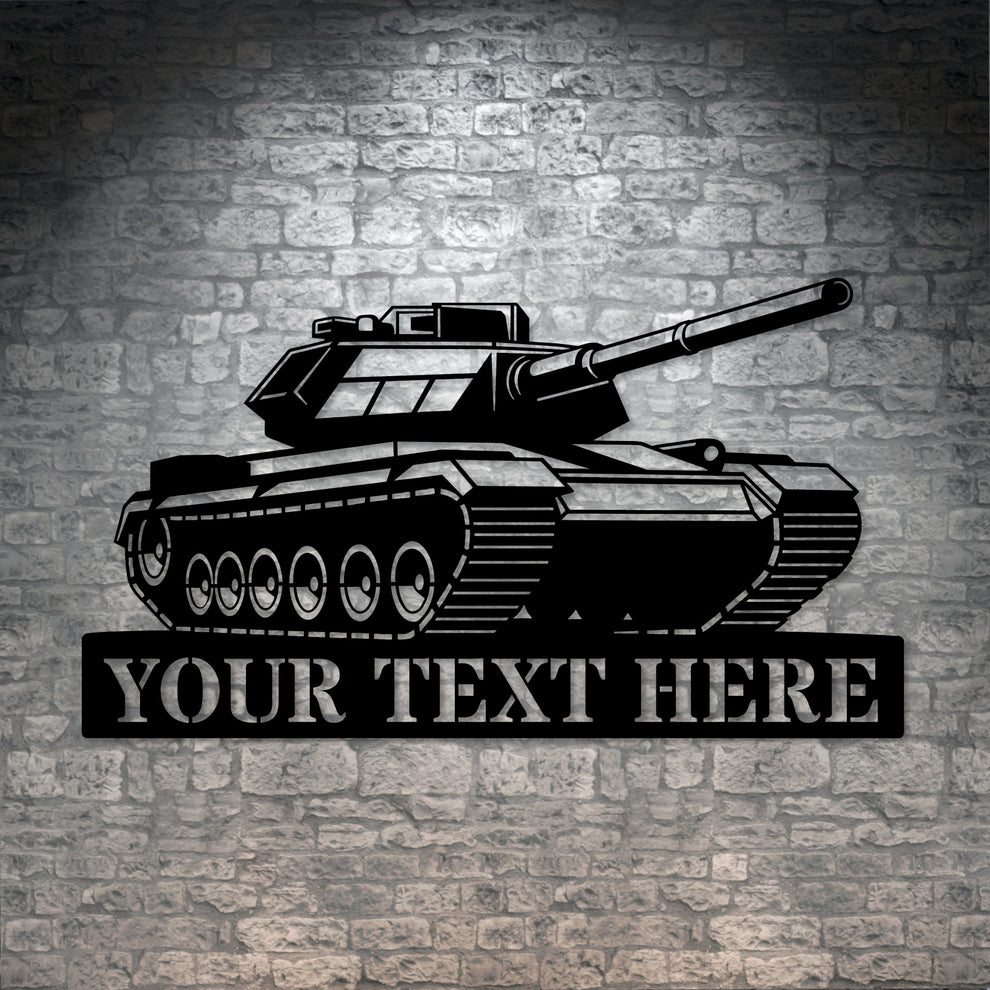 Personalized Military Battle Tank Metal Sign. Custom Combat Vehicle Ar ...