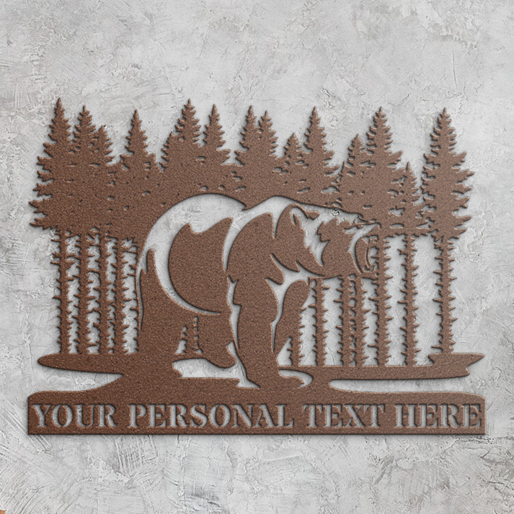 Personalized Nature Wildlife Bear Name Metal Sign Gift. Custom Black B ...
