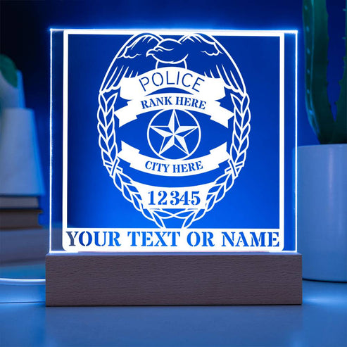 Personalized Police Shield Name Acrylic Sign. Custom Police Officer LE ...