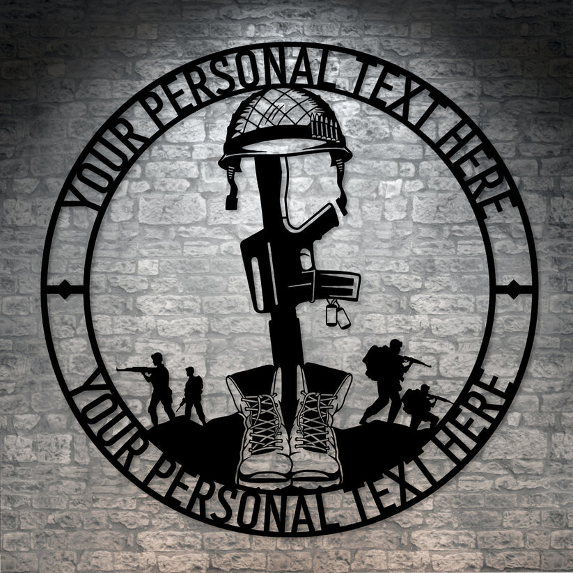 Personalized Remembrance Battlefield Cross Metal Sign With Your Custom ...