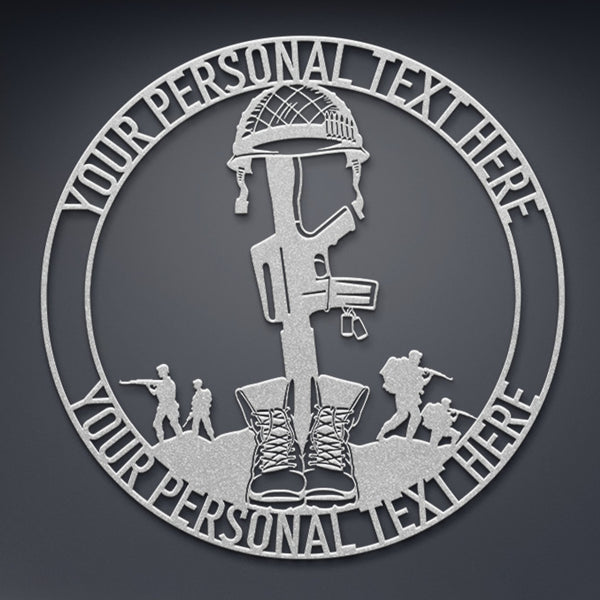 Personalized Remembrance Battlefield Cross Metal Sign With Your Custom ...