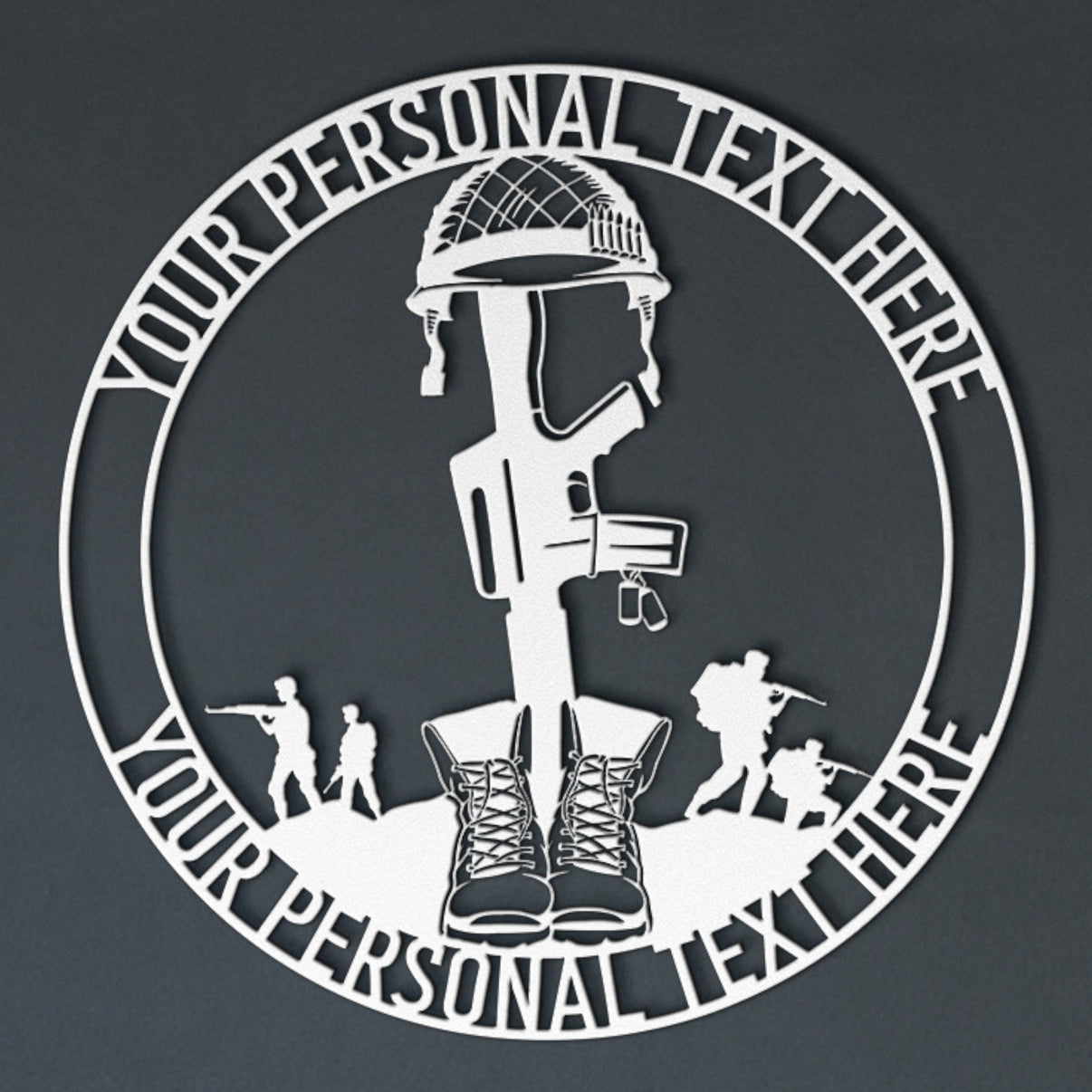 Personalized Remembrance Battlefield Cross Metal Sign With Your Custom ...