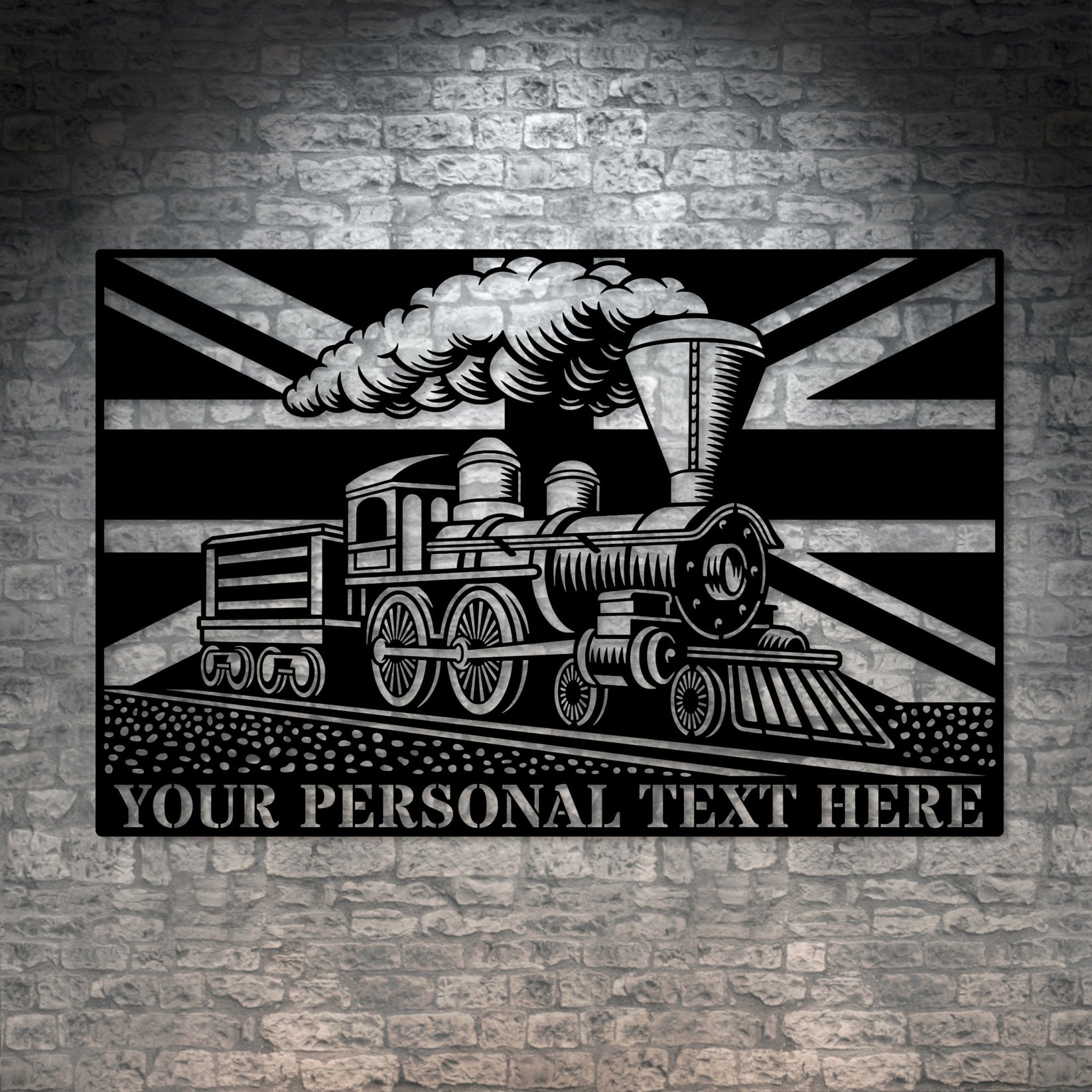 Personalized UK Steam Train Metal. Custom English Train Lover Wall Dec ...