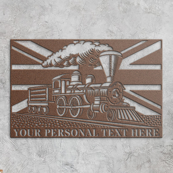 Personalized UK Steam Train Metal. Custom English Train Lover Wall Dec ...