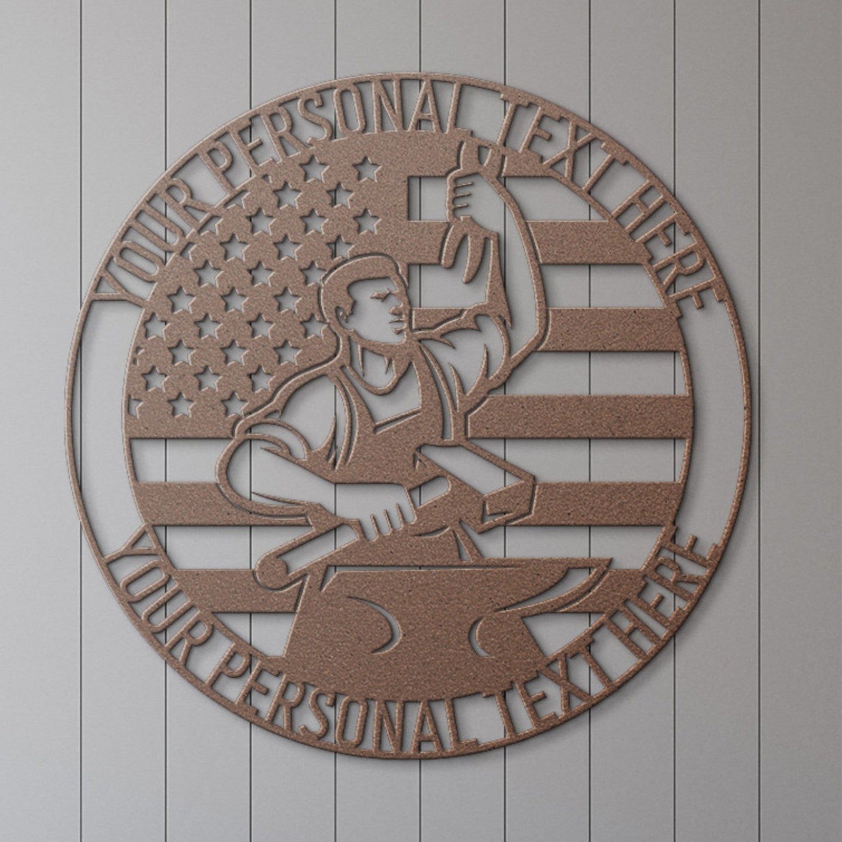 Personalized US Blacksmith And Anvil Metal Sign Gift. Custom Ironworke ...