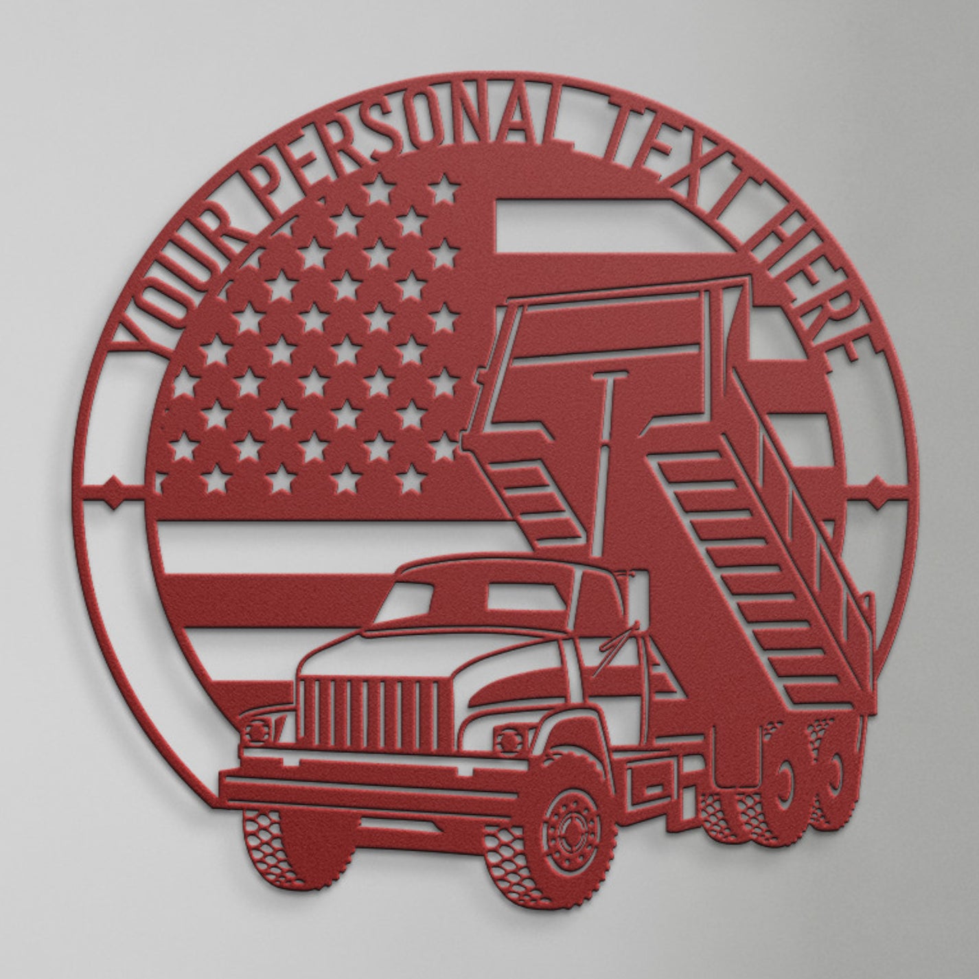 Personalized US Dump Truck Metal Sign. Custom American Lorry Wall Deco ...
