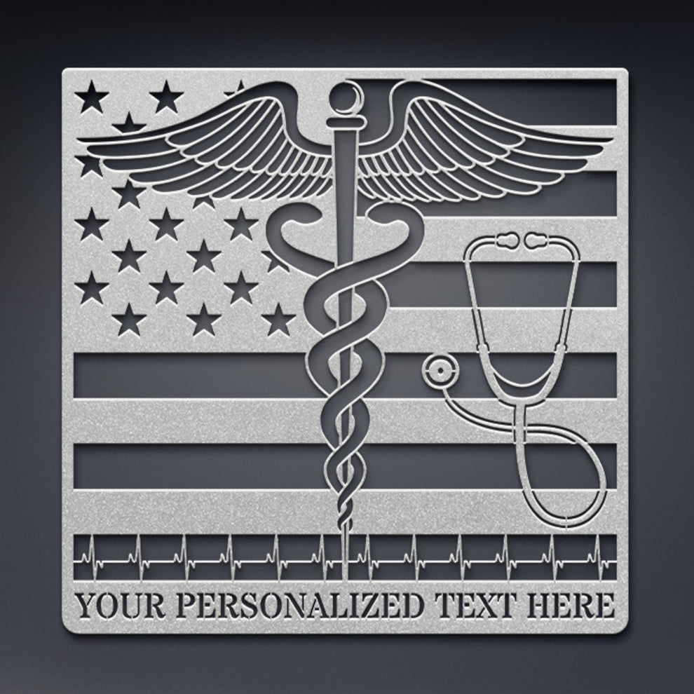 Personalized US Medical Logo Metal Sign. Custom American Doctor Wall D ...